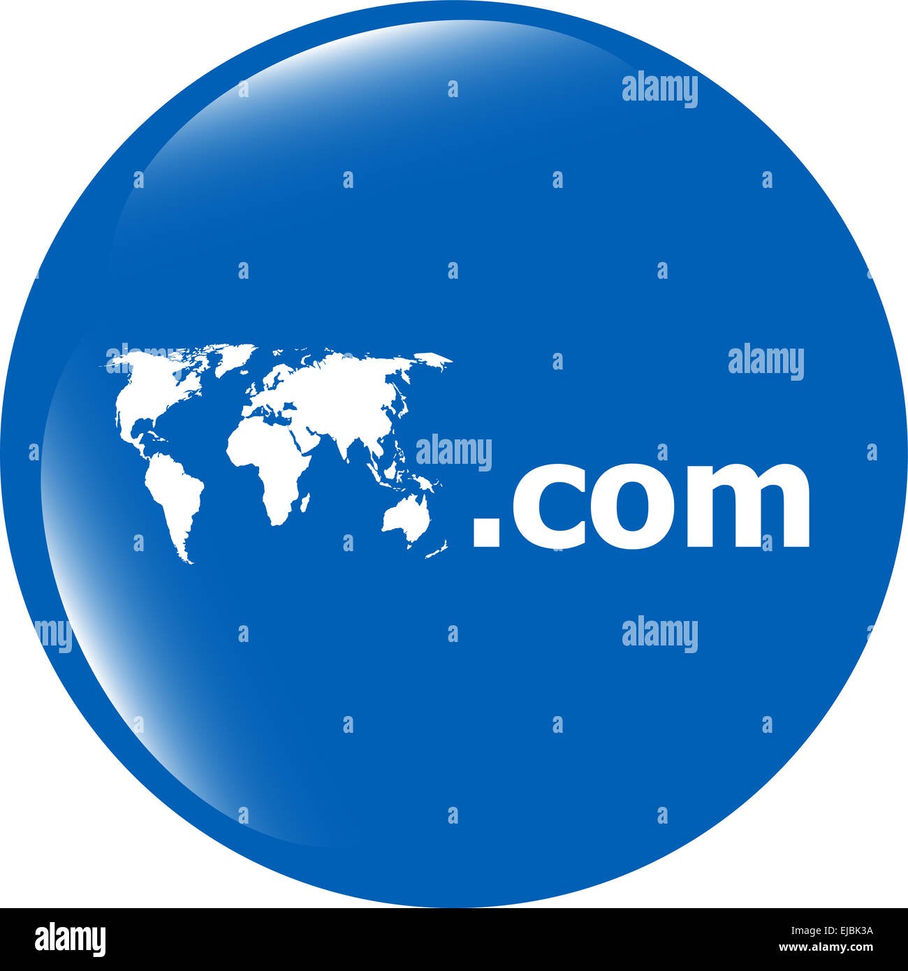 Domain COM sign icon. Top-level internet domain symbol with world map ...