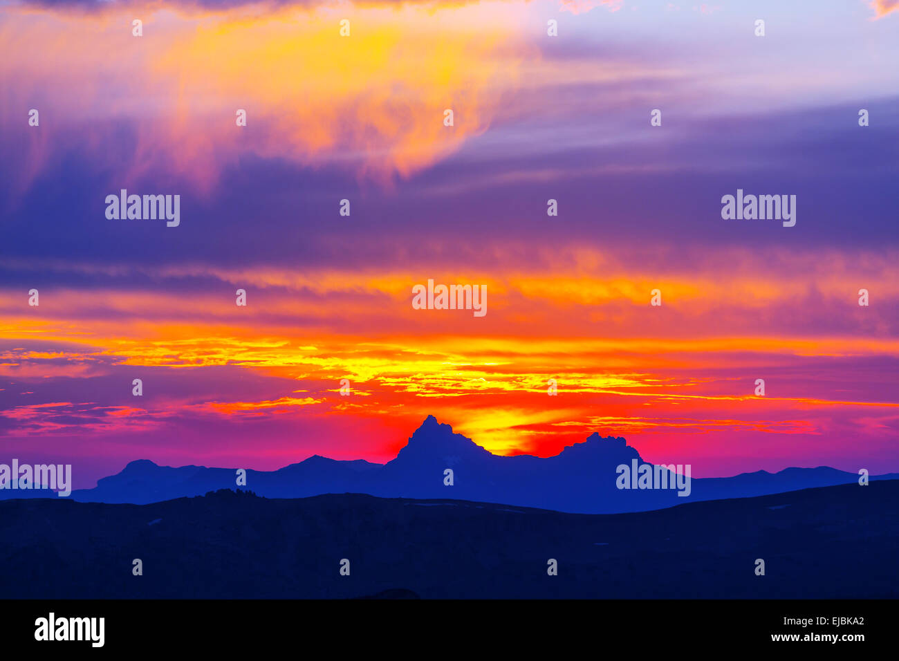 Mountains on sunset Stock Photo - Alamy