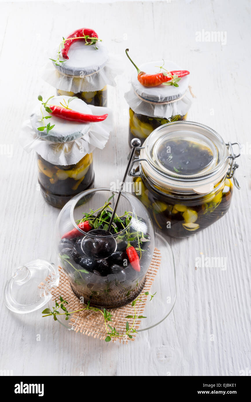 spicy marinated olives Stock Photo - Alamy