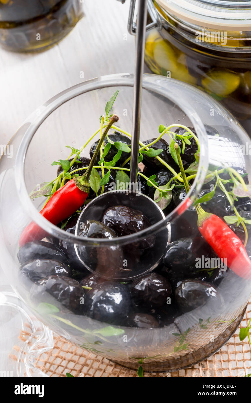 spicy marinated olives Stock Photo - Alamy