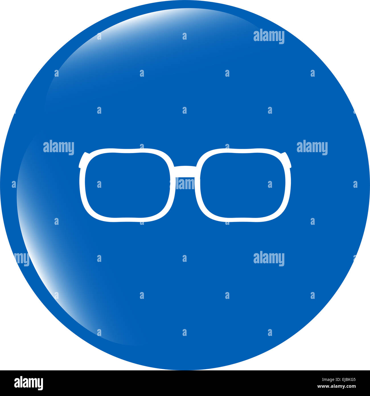glasses sign icon. Eyeglass frame symbol. web shiny button Stock Photo ...