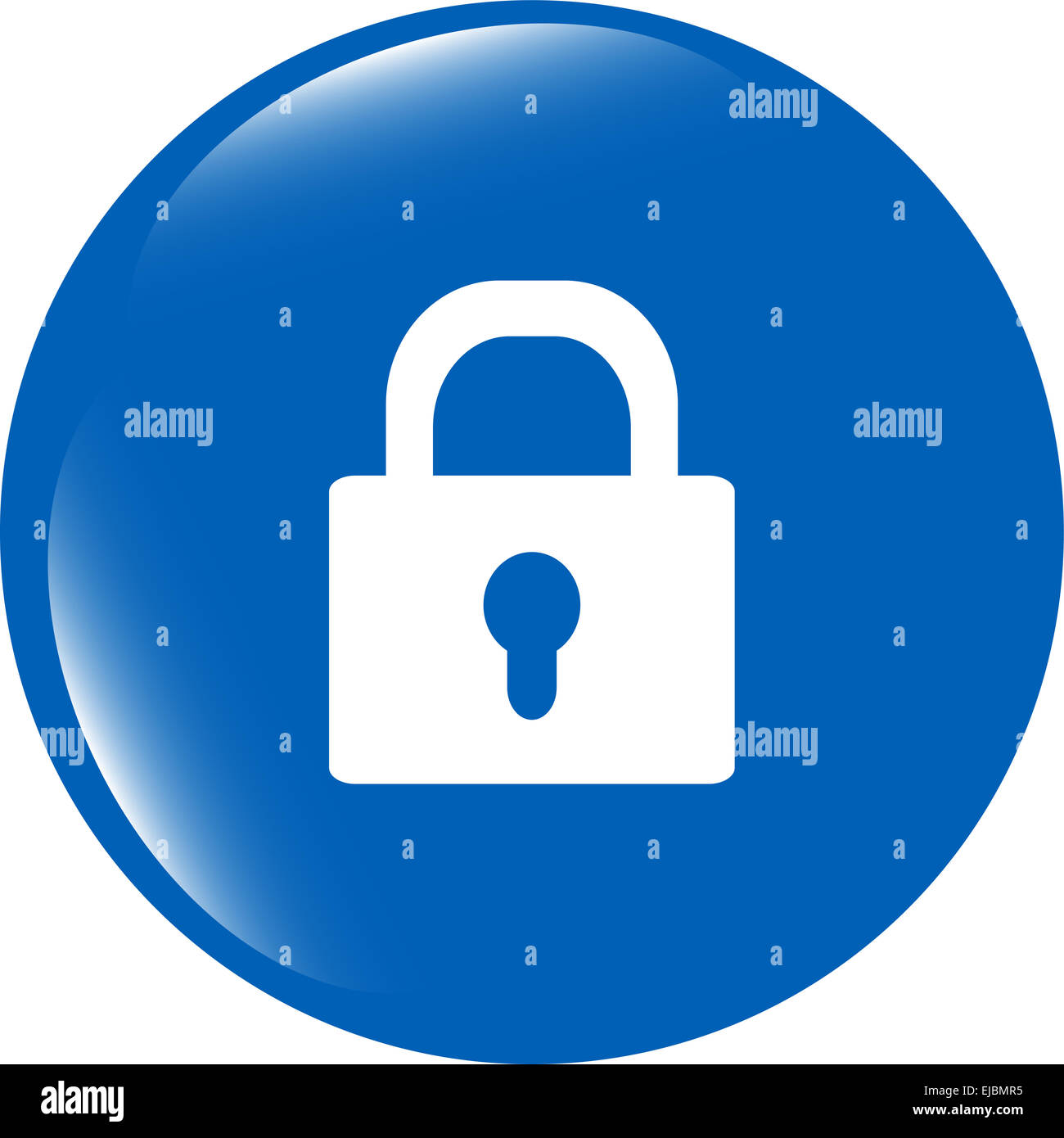 Closed lock glossy button isolated over white background Stock Photo ...