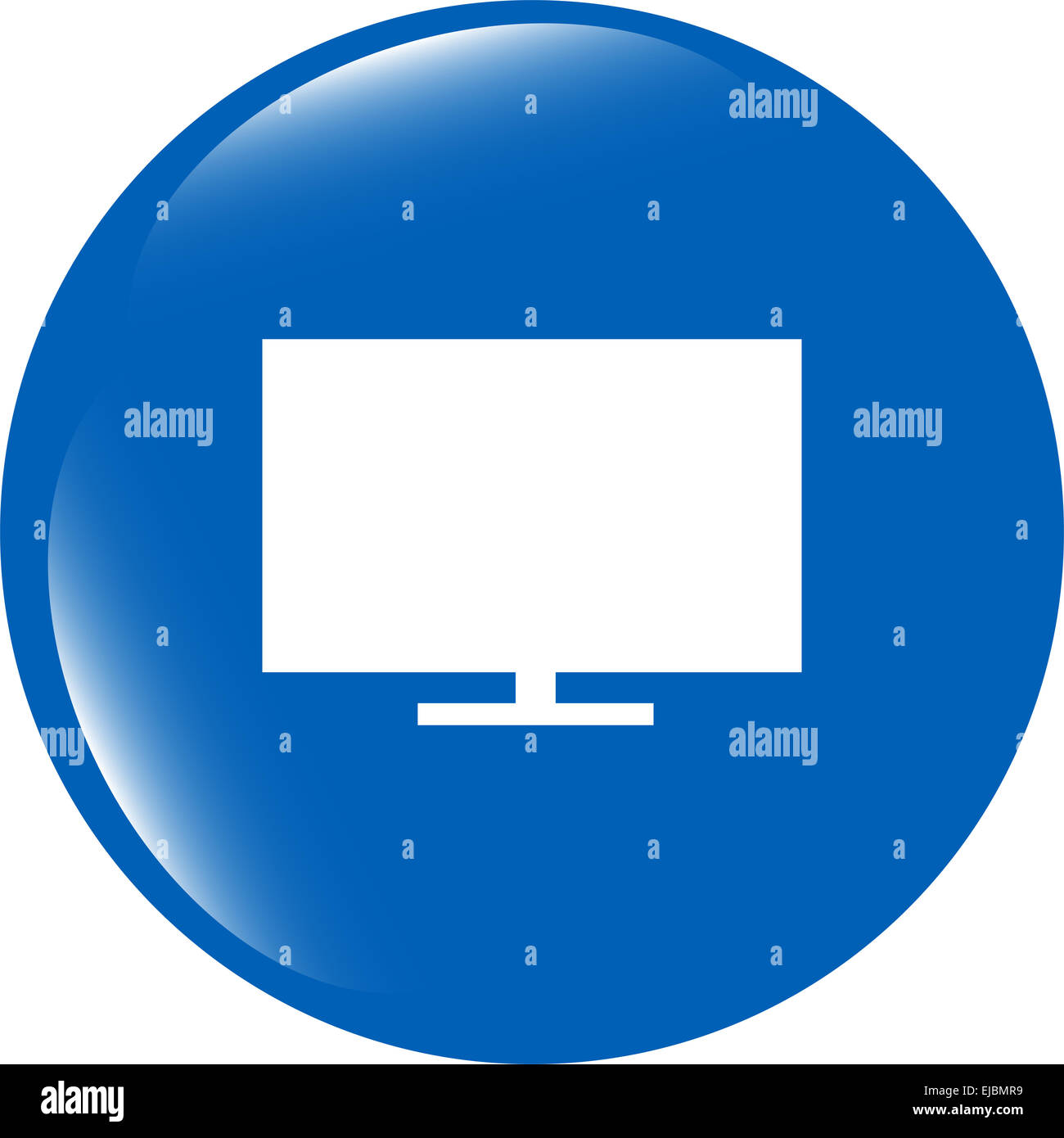 tv web icon button isolated on white background Stock Photo - Alamy