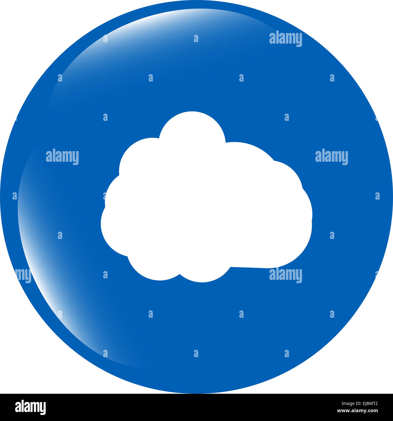 cloud icon web button isolated on white background Stock Photo - Alamy