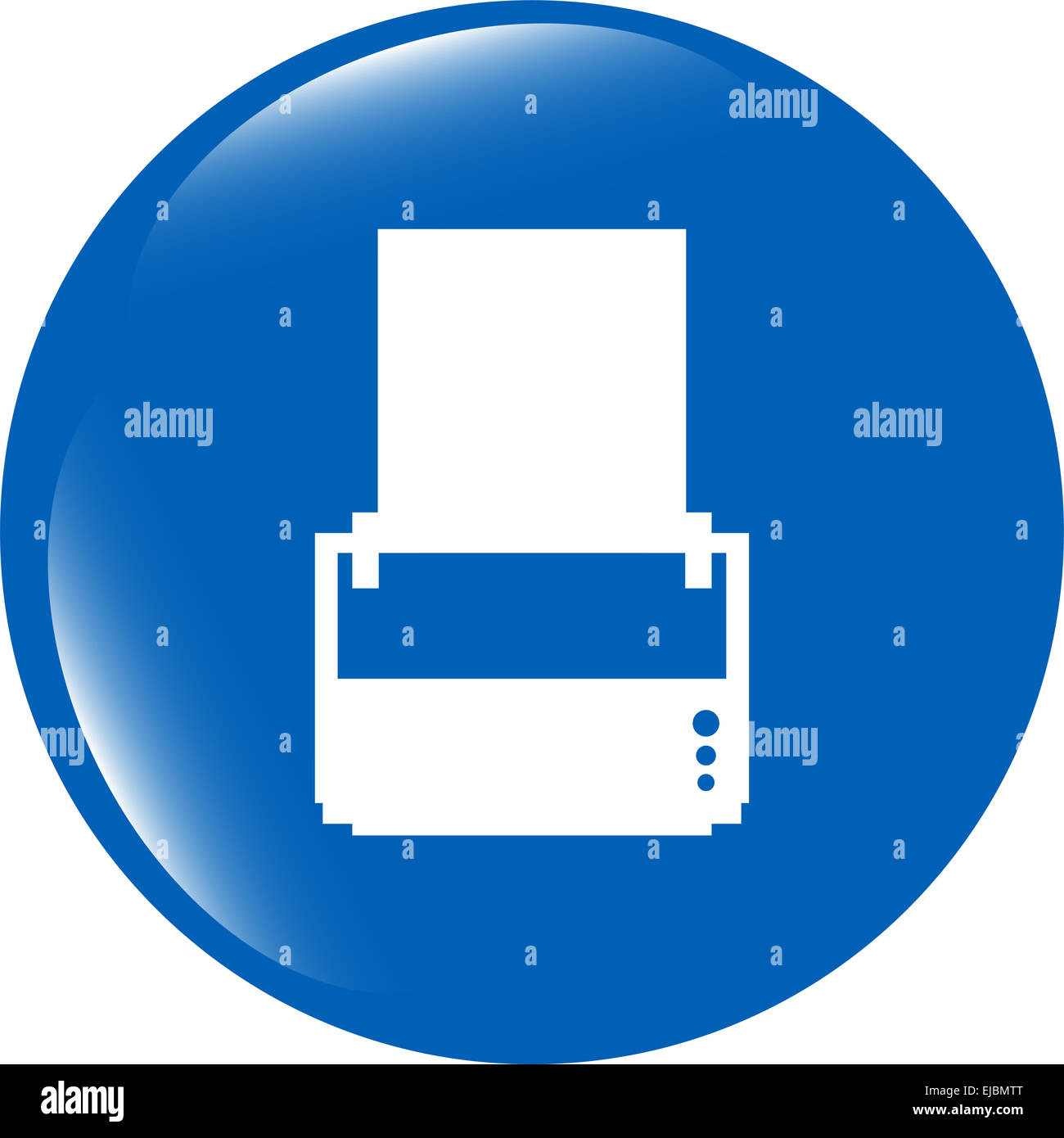 printer glossy icon buttons for web isolated on white Stock Photo - Alamy
