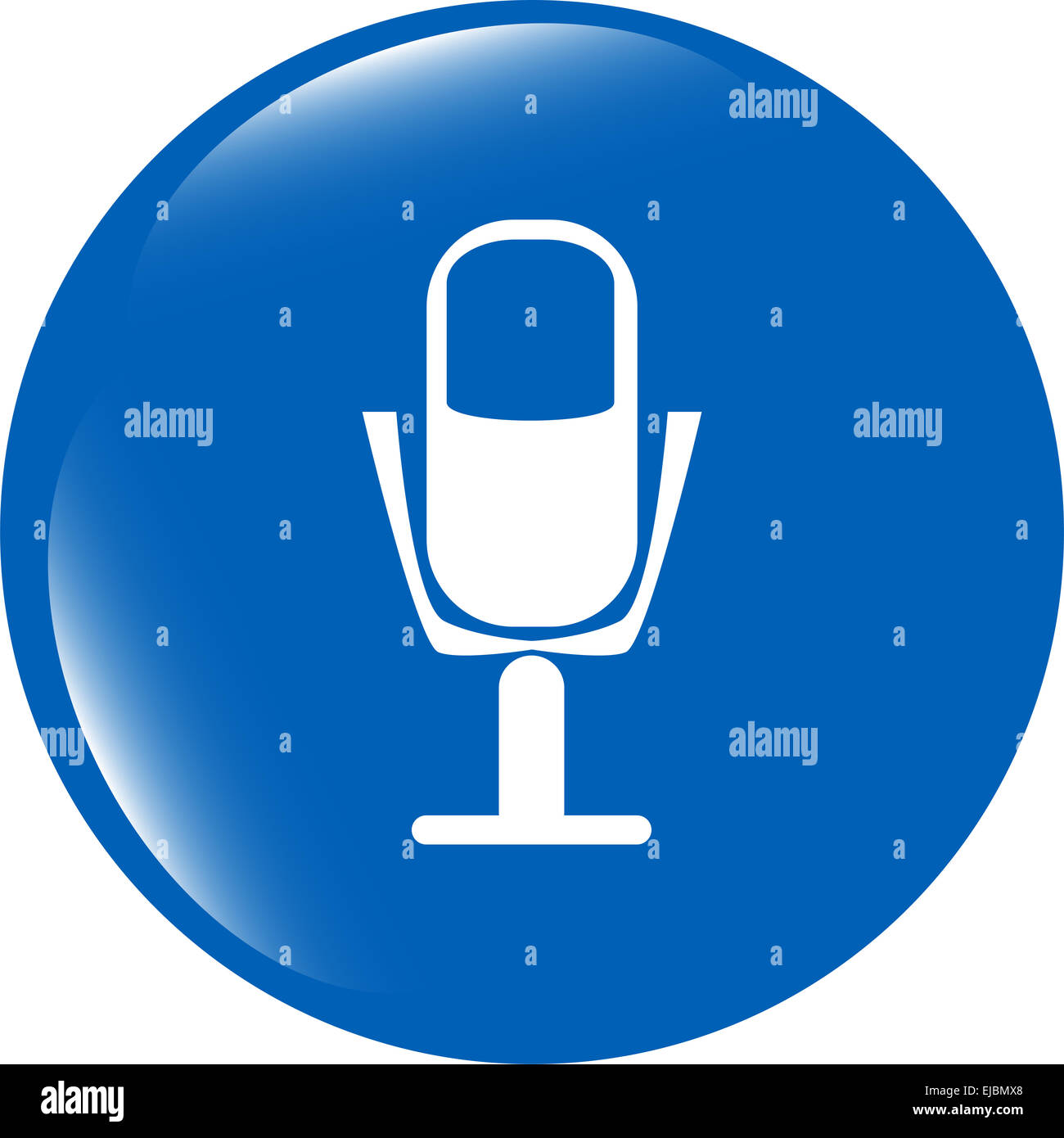 microphone icon web button isolated on white background Stock Photo - Alamy