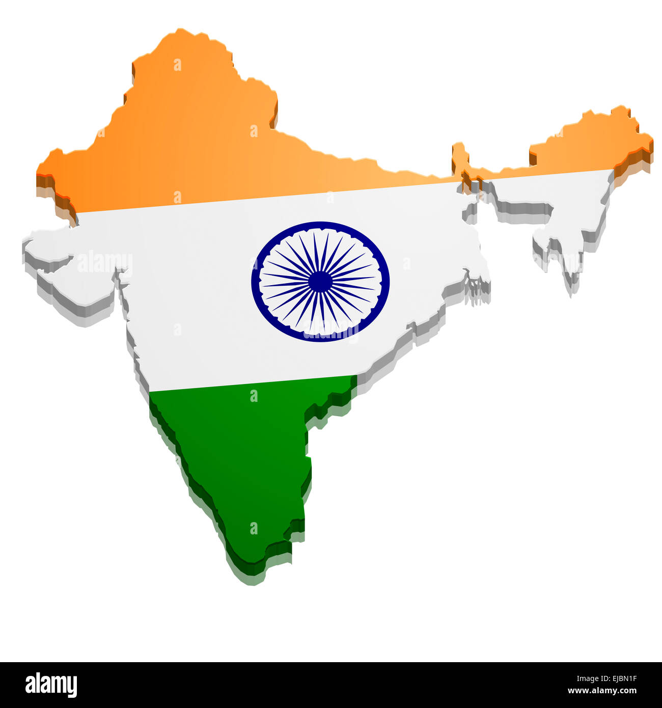 3d india map hi-res stock photography and images - Alamy