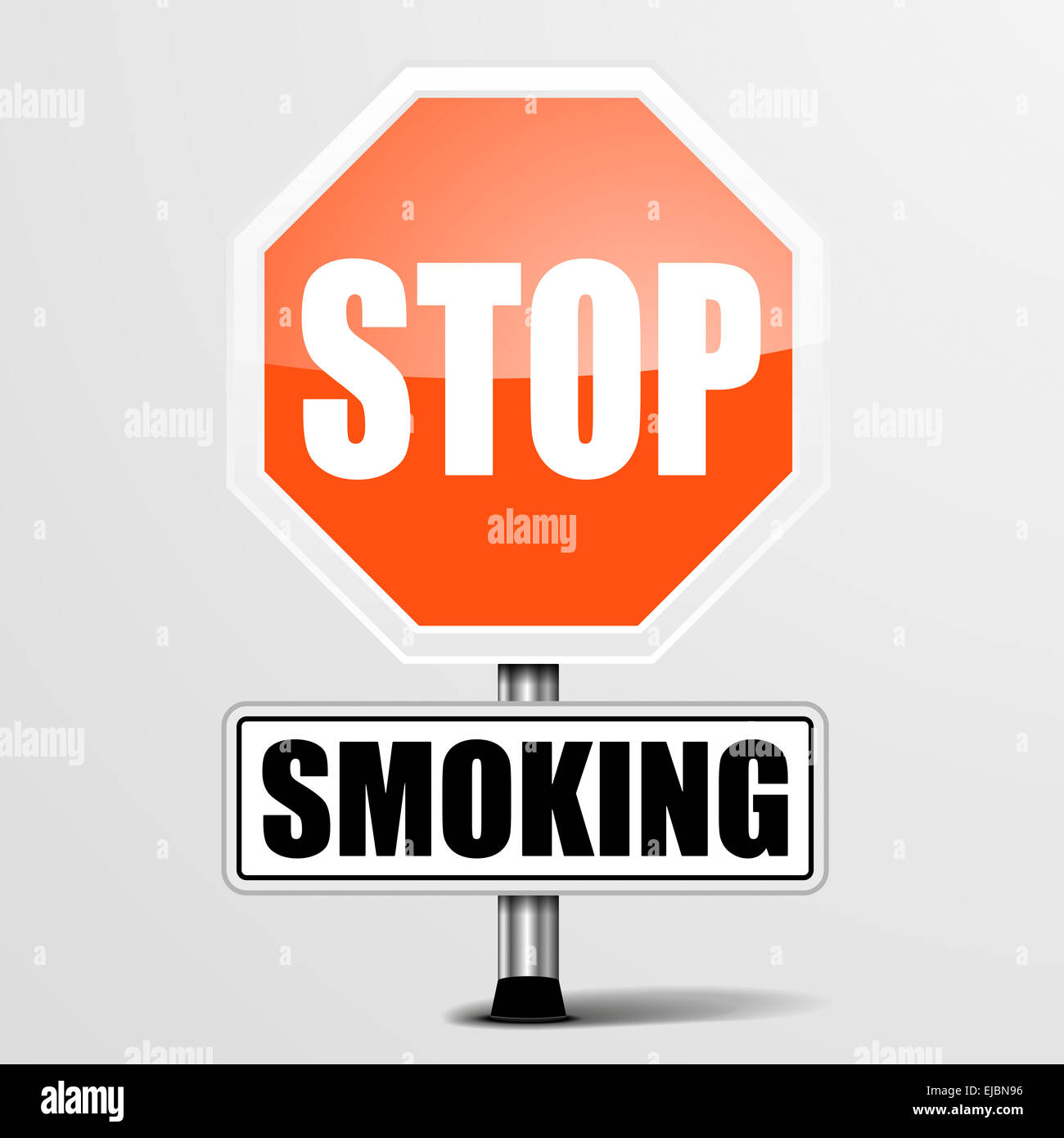 Roadsign Stop Smoking Stock Photo - Alamy