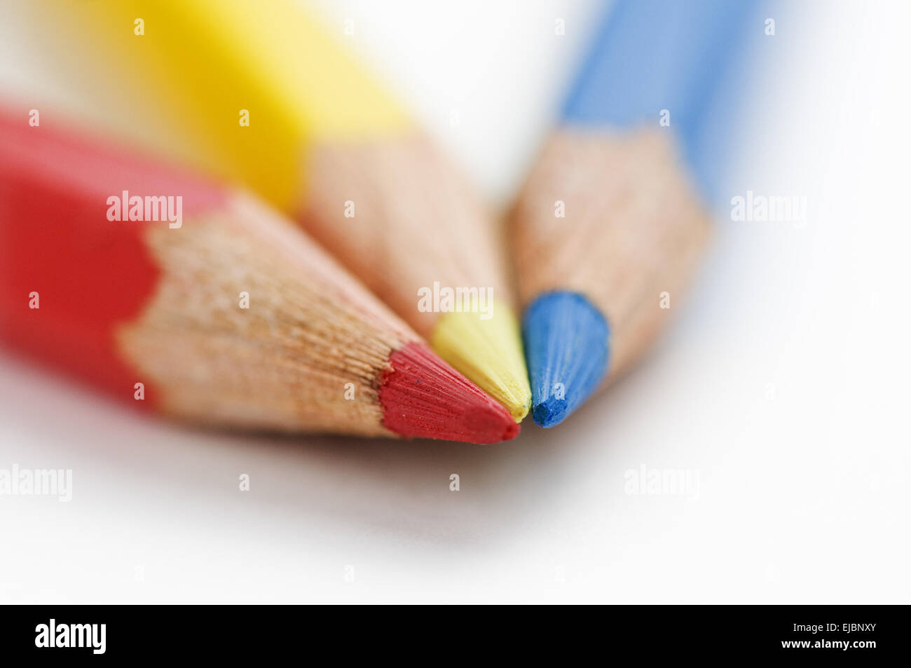 three colored pencils tips Stock Photo - Alamy