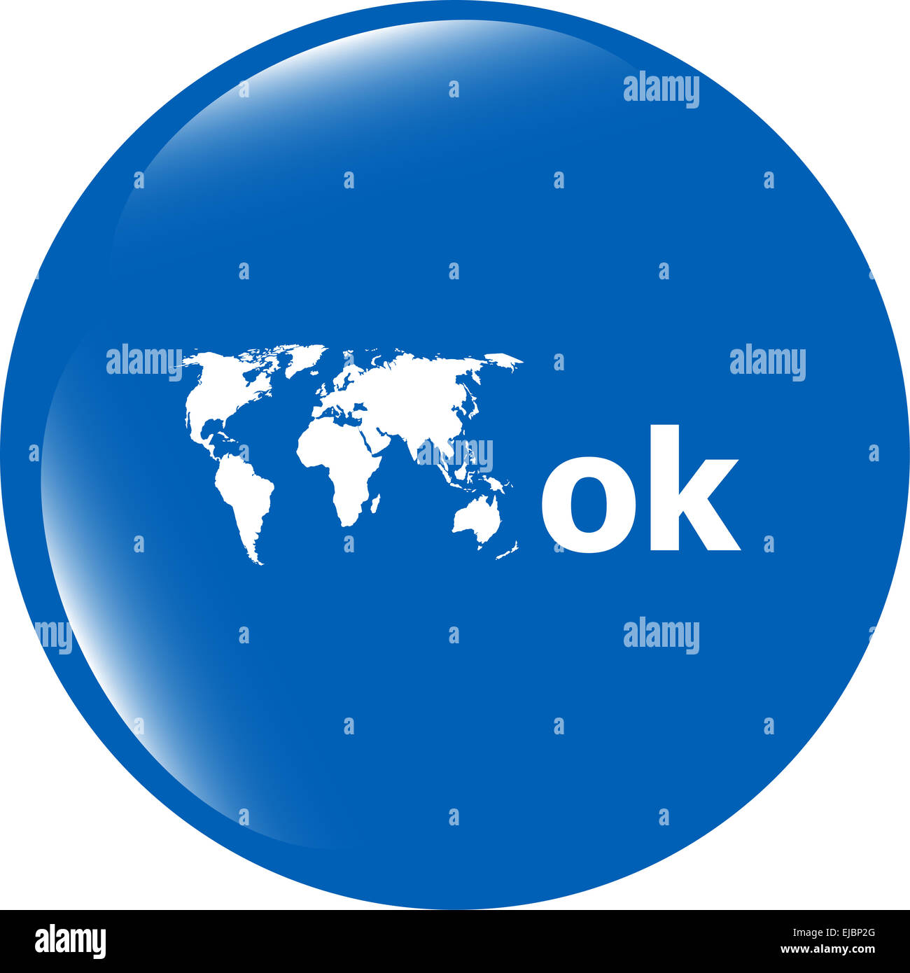ok word with world map on sign web icon. web button Stock Photo - Alamy