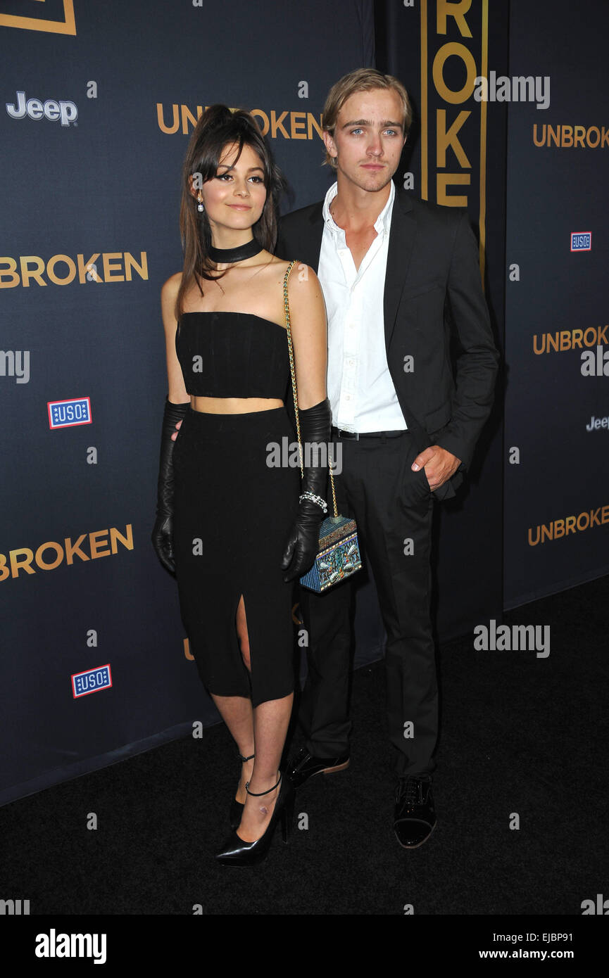 LOS ANGELES, CA - DECEMBER 15, 2014: Louis McIntosh & Sophie Dalah at ...