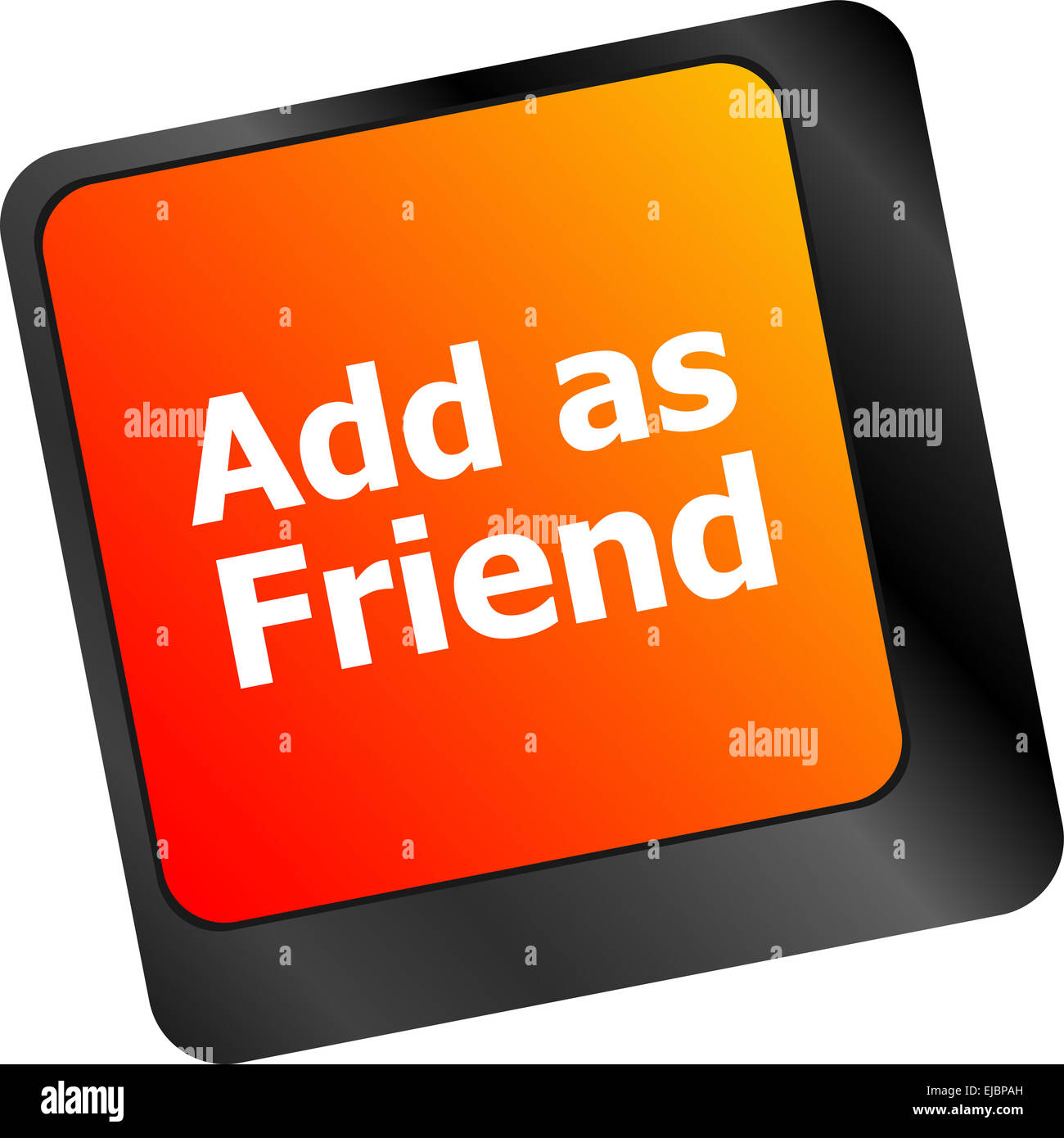 Social media concept: Keyboard with Add As Friend button Stock Photo - Alamy
