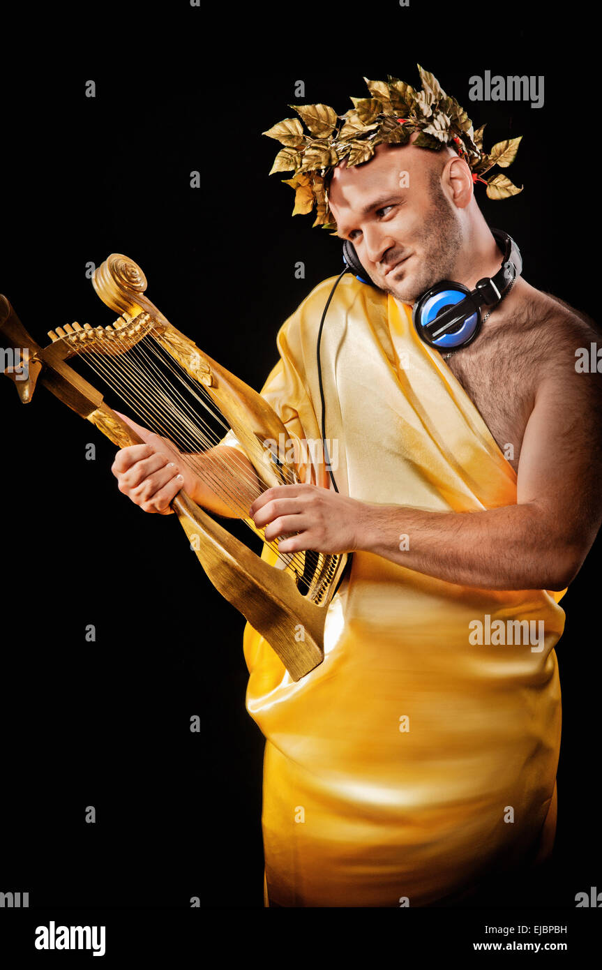 man with a harp Stock Photo - Alamy