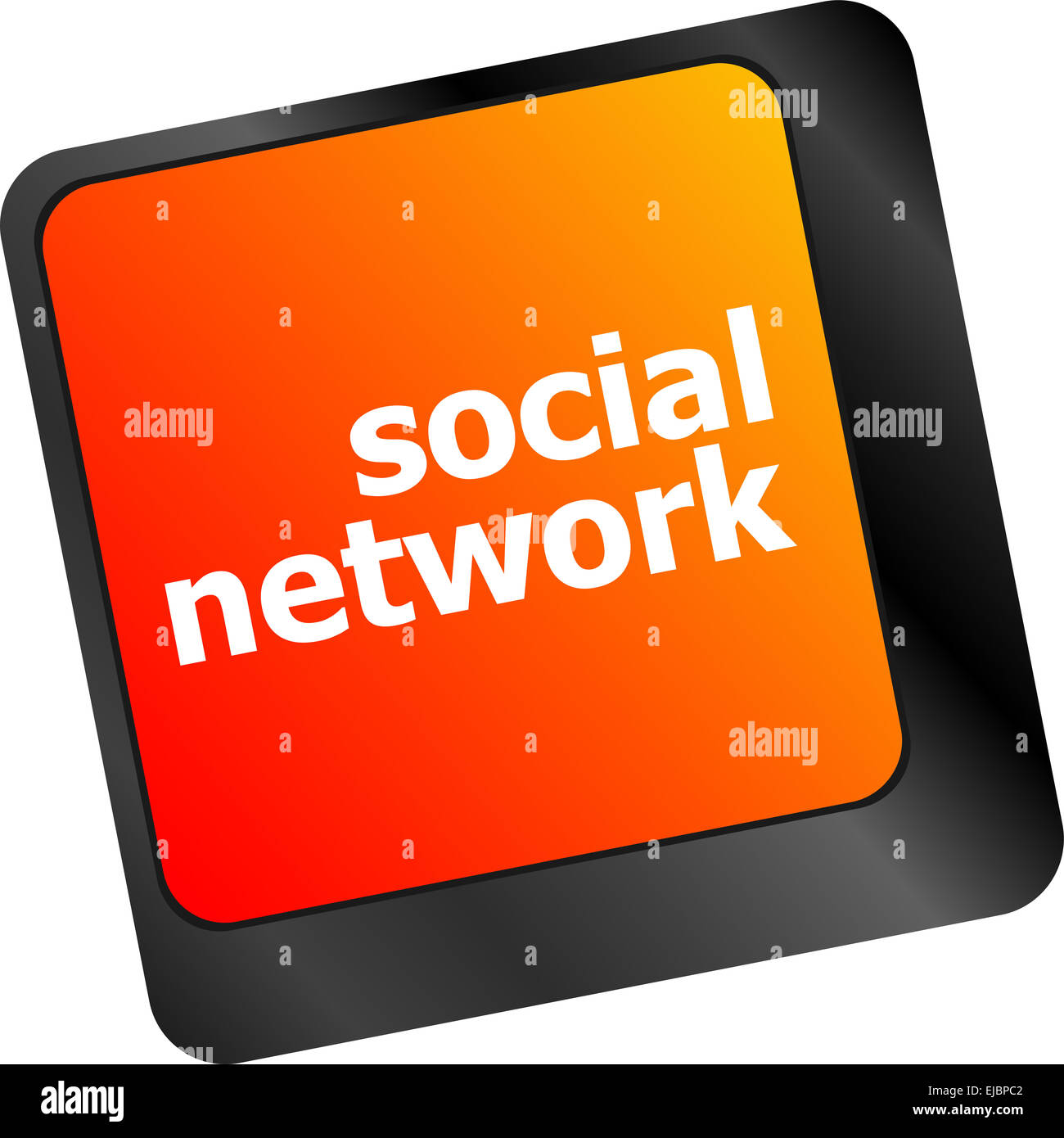 Social network keyboard key button Stock Photo - Alamy