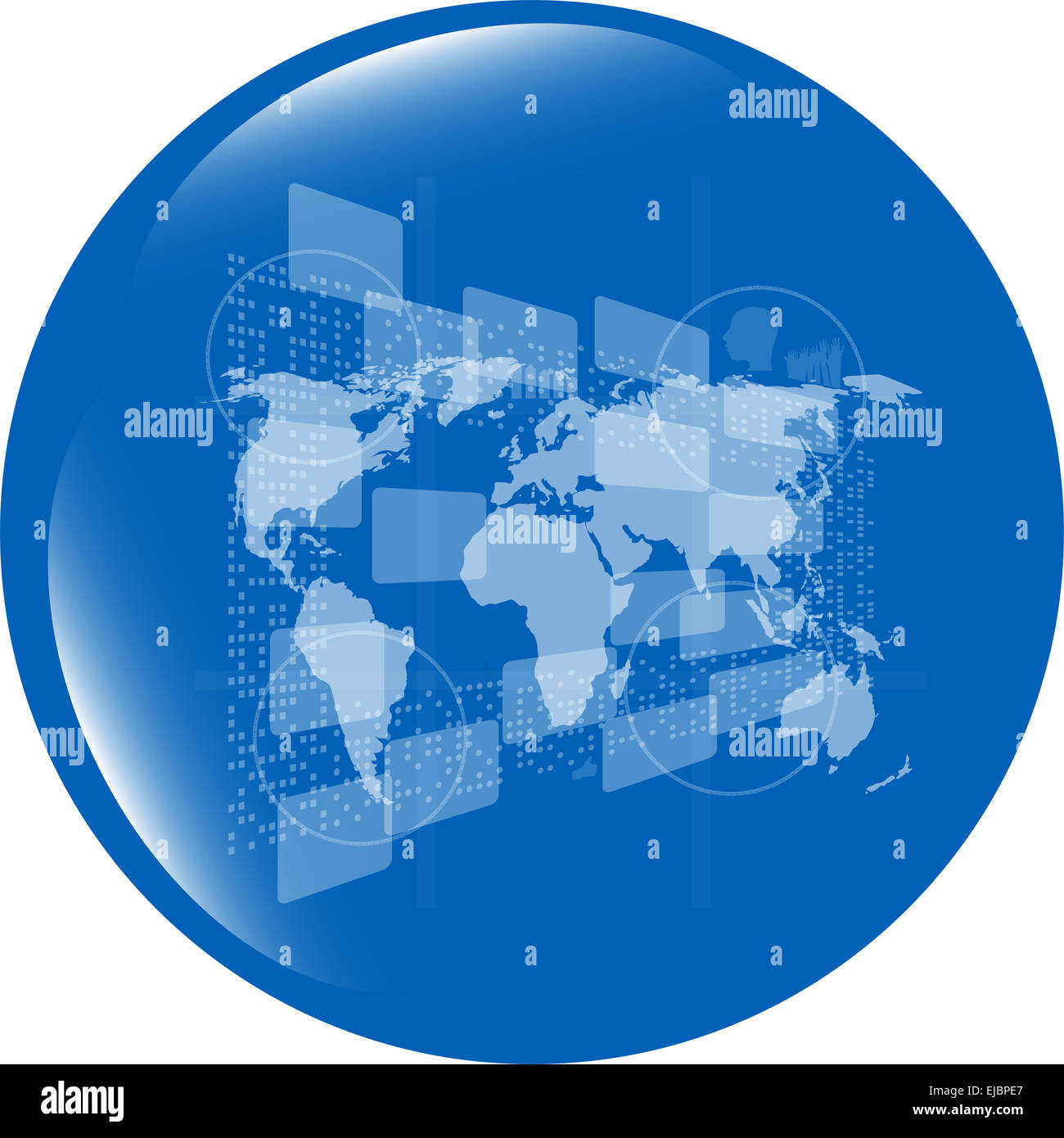 web button with earth globe icon isolated on white Stock Photo - Alamy