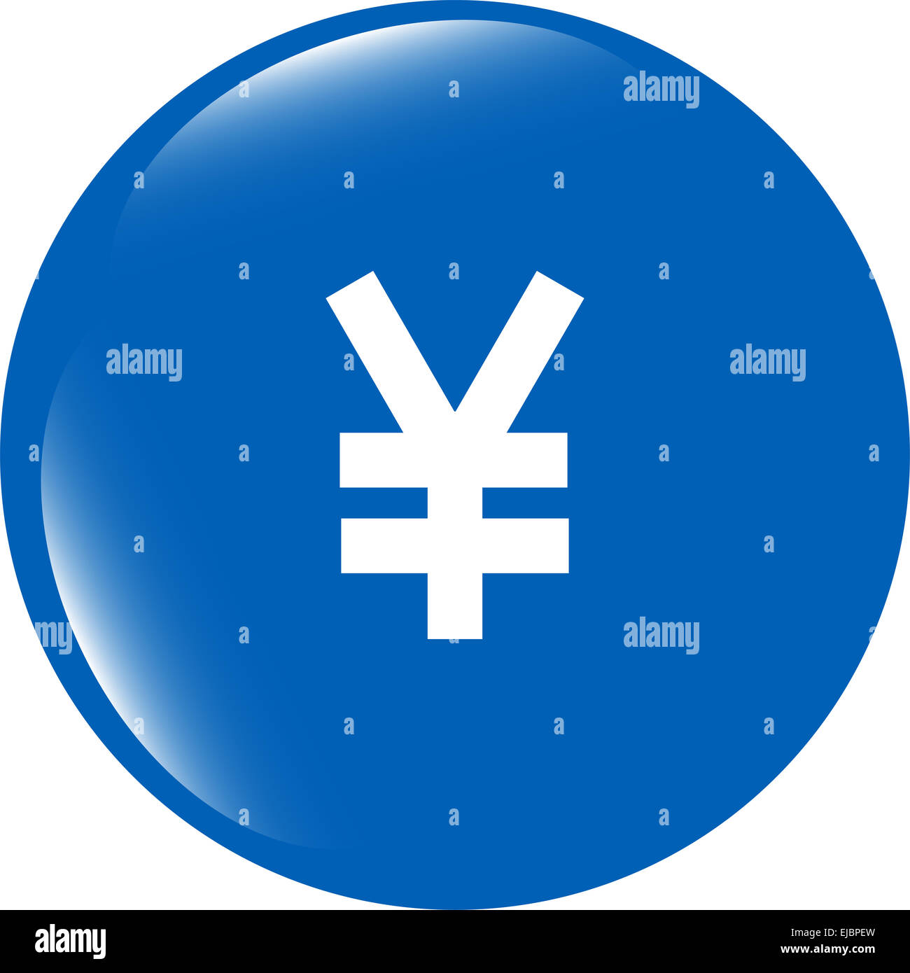 Yen JPY sign icon. web app button. shiny button Stock Photo - Alamy