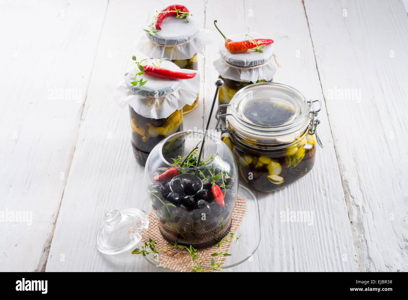 spicy marinated olives Stock Photo - Alamy