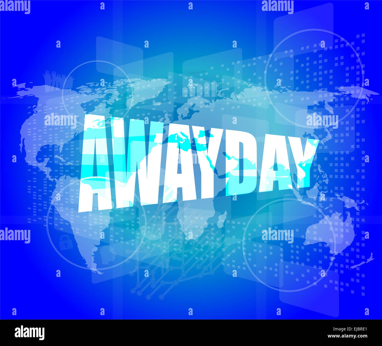 awayday word on digital touch screen Stock Photo - Alamy