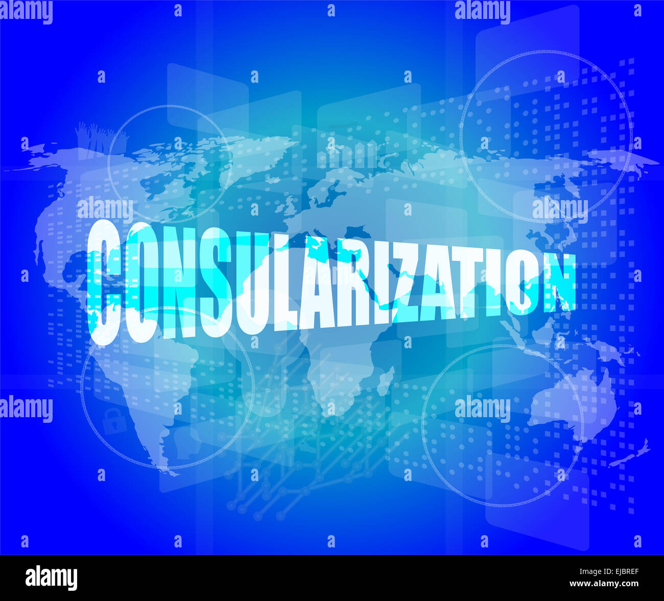 Management concept: consularization words on digital screen Stock Photo ...