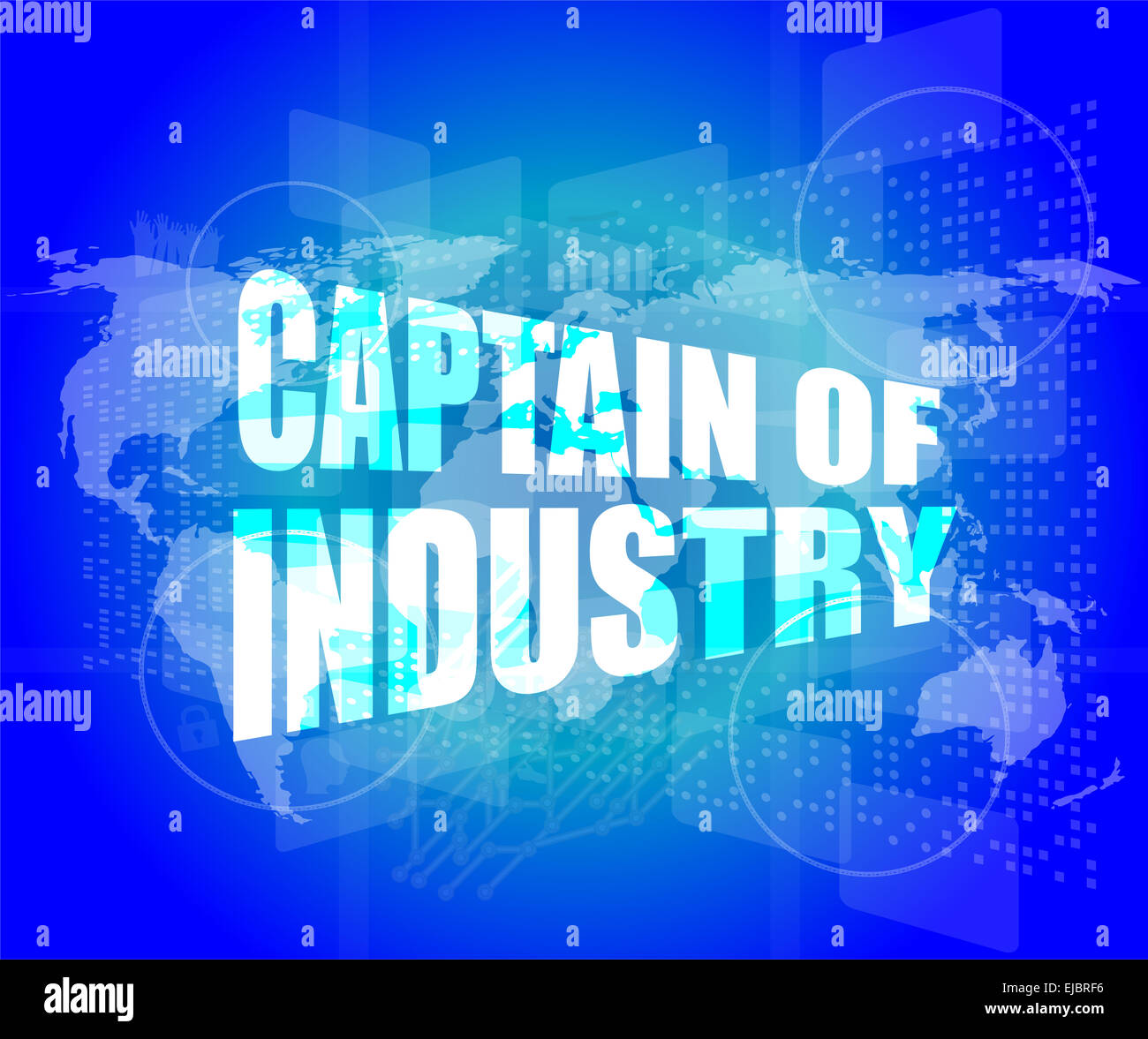 captain of industry word on digital tiuch screen interface hi ...