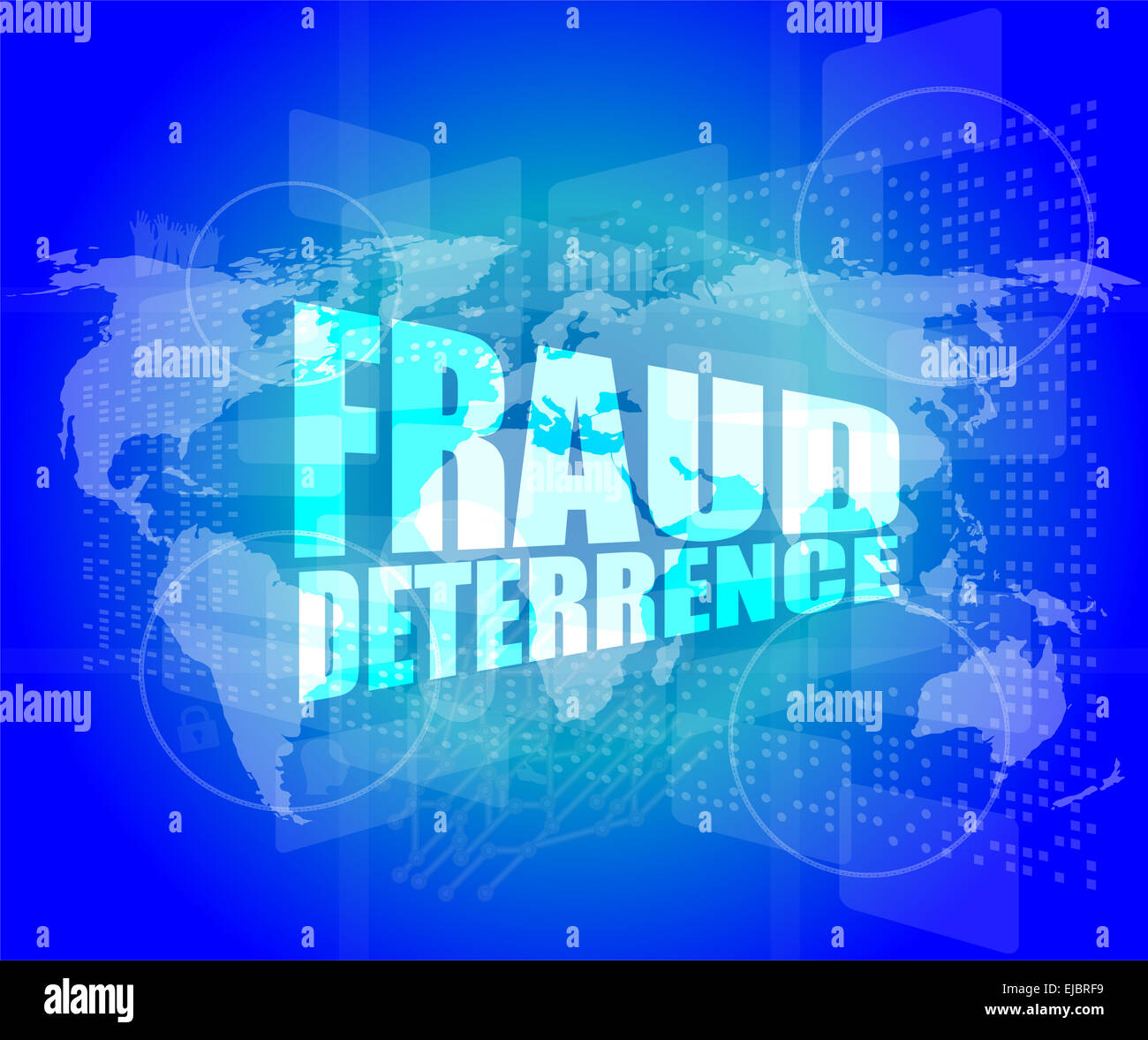 Management concept: fraud deterrence words on digital screen Stock ...