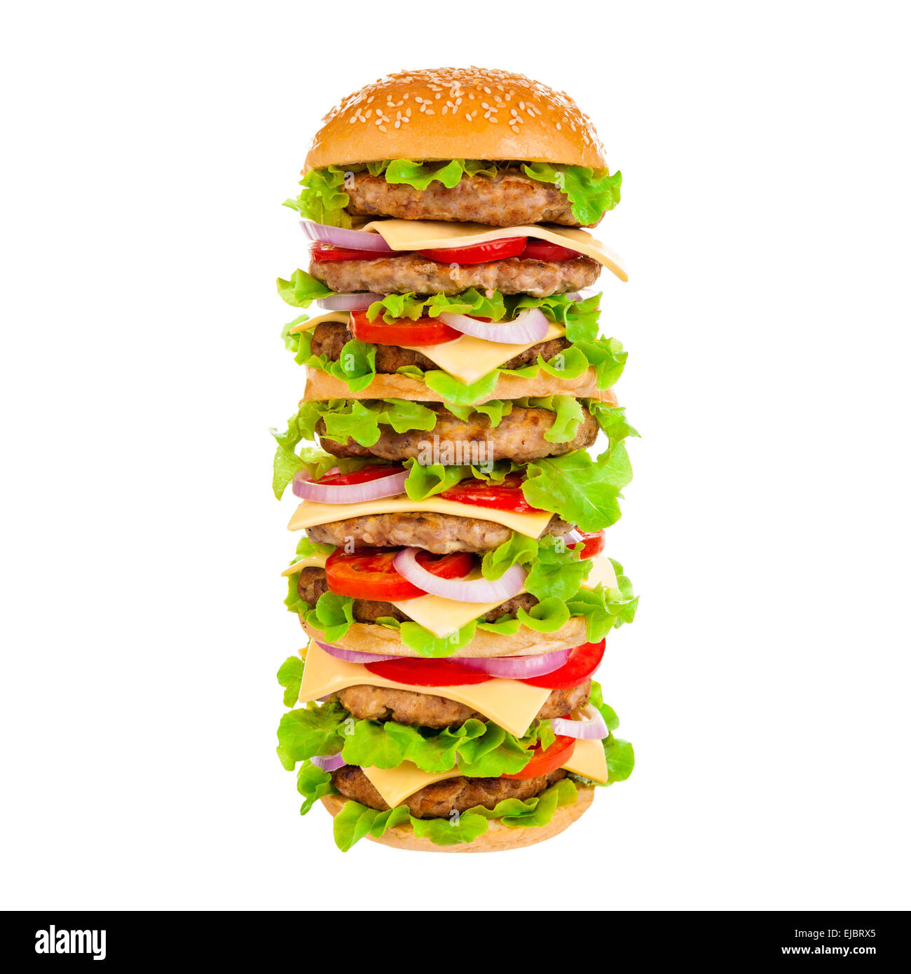 Big hamburger on white background Stock Photo - Alamy