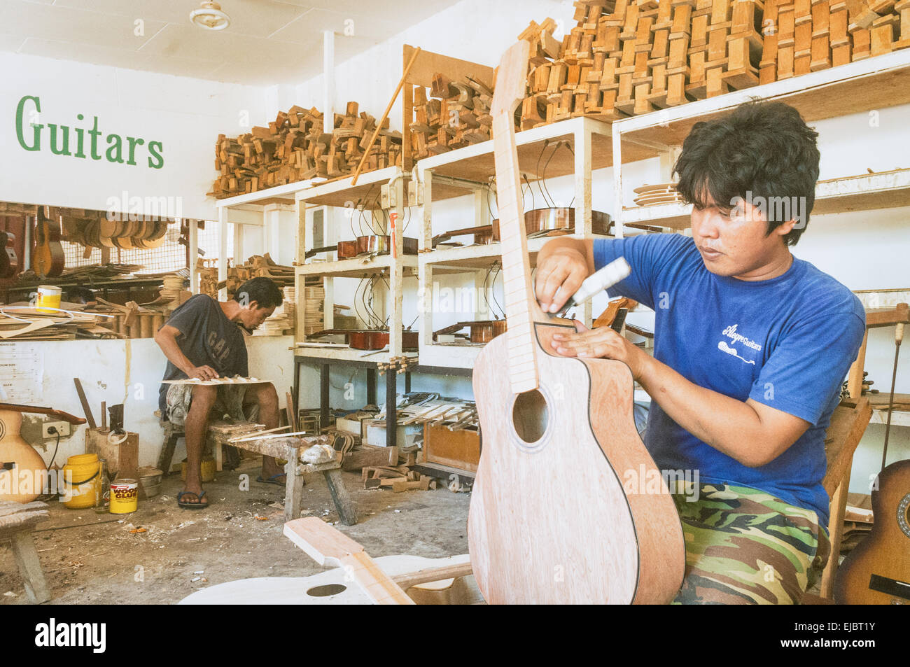 hand made guitar workshop in philippines Stock Photo - Alamy