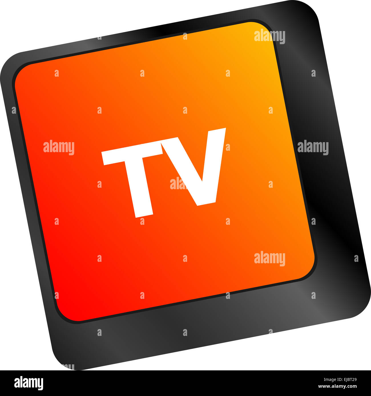 computer keyboard keys with tv button Stock Photo - Alamy