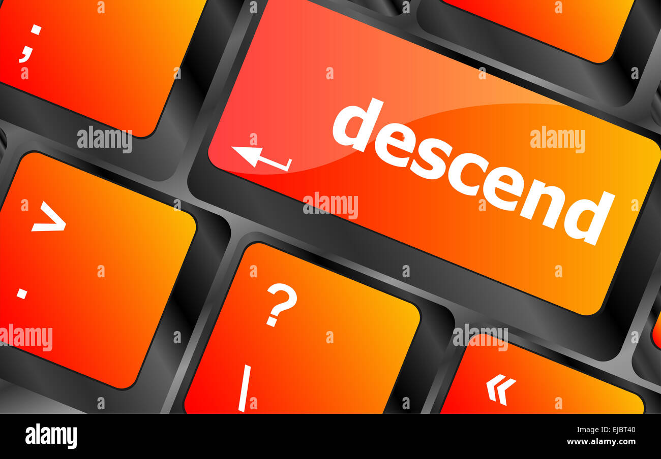descend button on computer pc keyboard key Stock Photo - Alamy