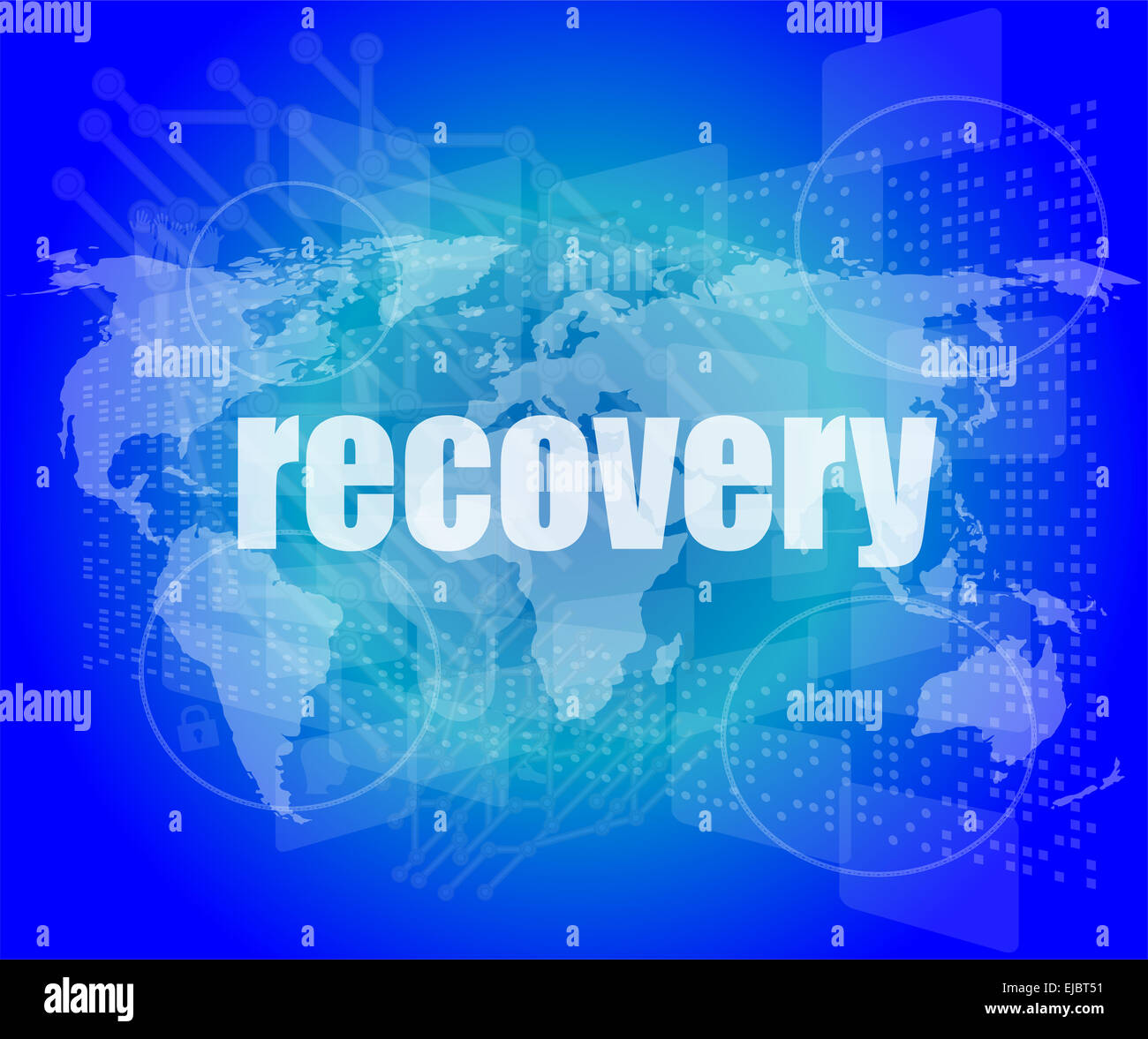 Information concept: word recovery on digital background Stock Photo ...