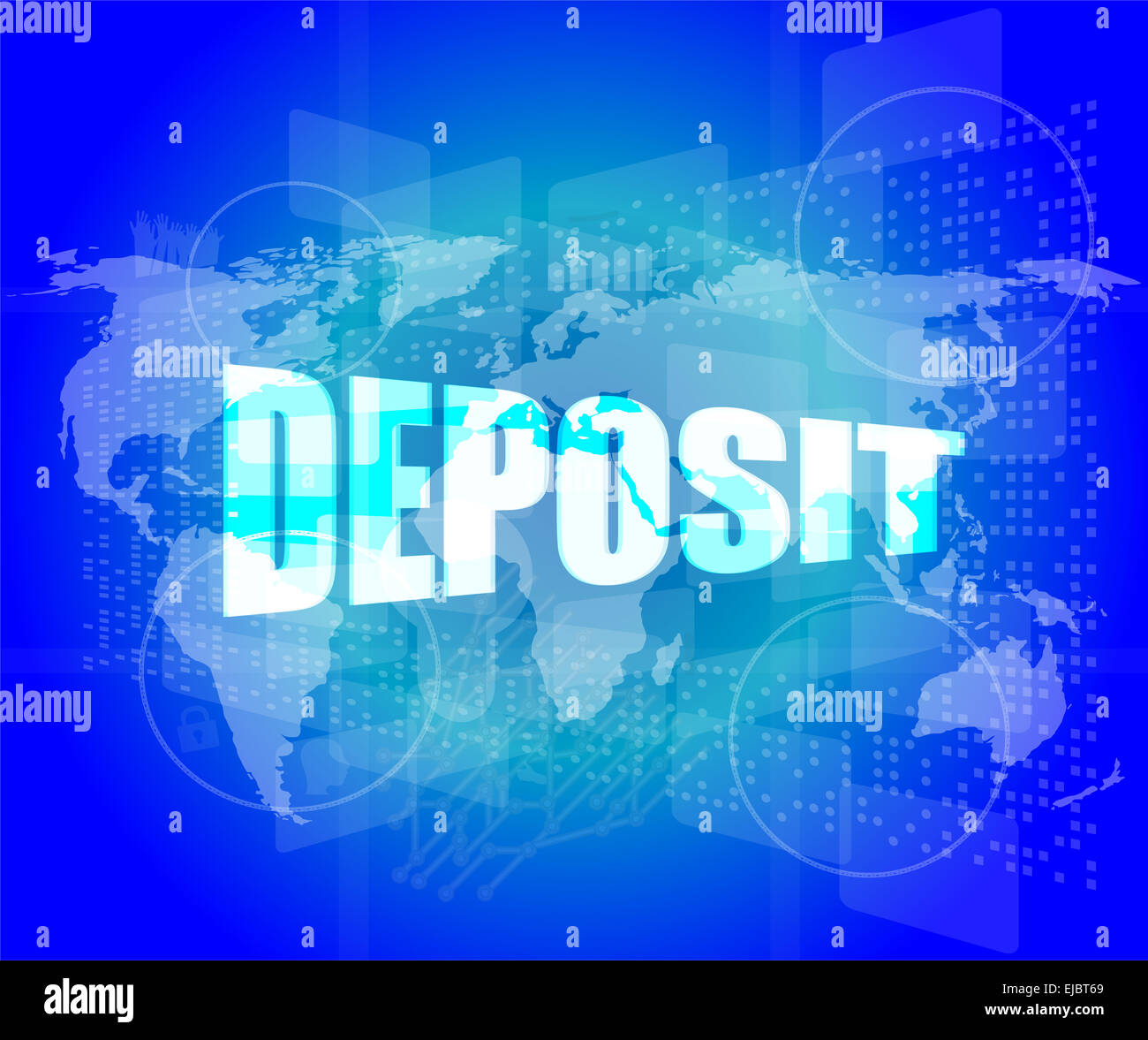 touch screen interface with deposit word Stock Photo - Alamy
