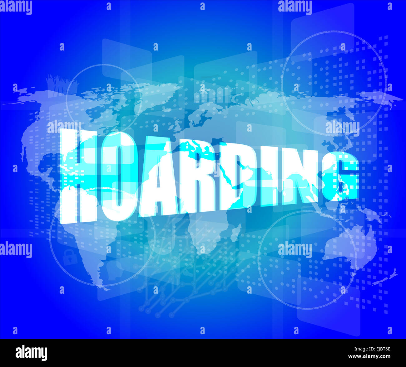 hoarding word on digital touch screen Stock Photo - Alamy