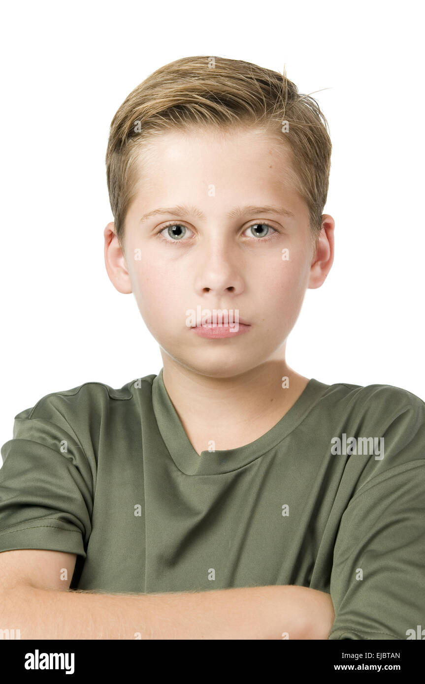 Boy crossing his arms hi-res stock photography and images - Alamy