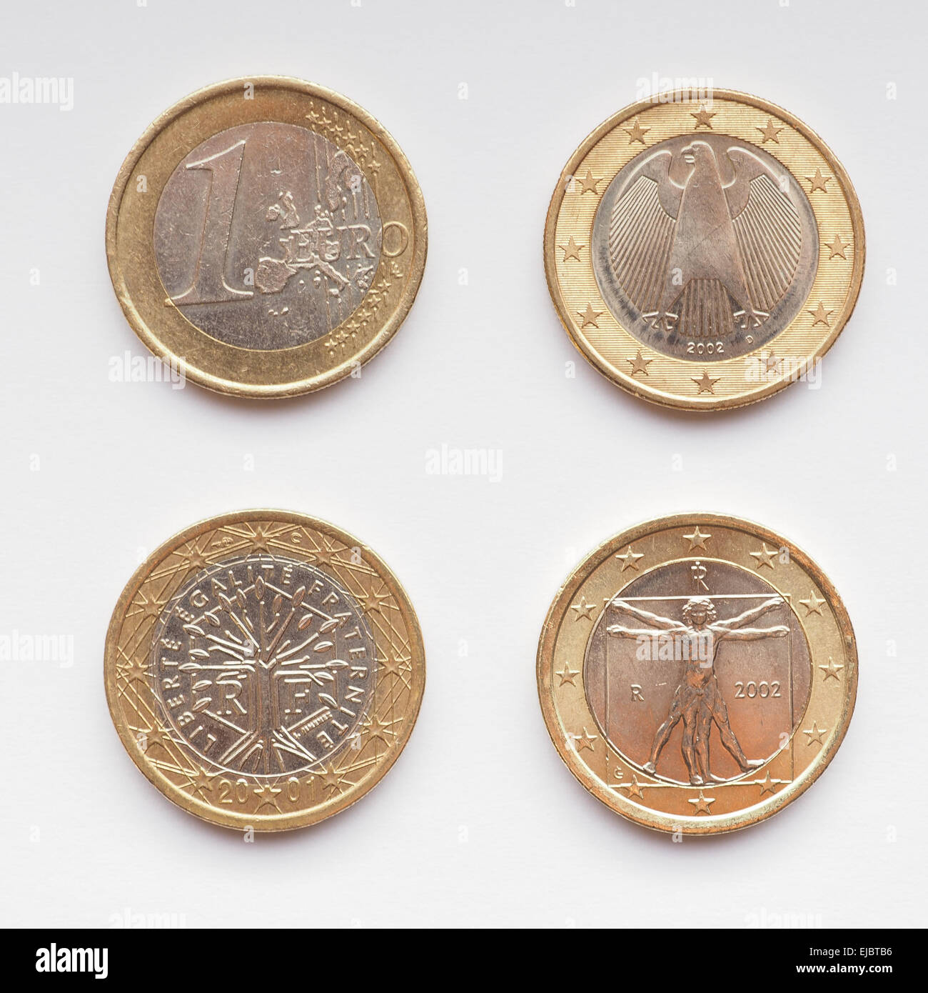 One Euro coin Stock Photo - Alamy