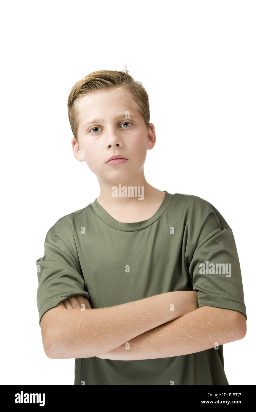 Boy crossing his arms hi-res stock photography and images - Alamy