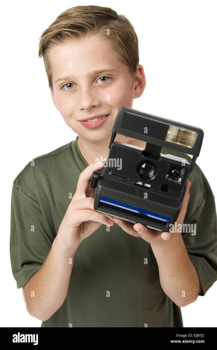 boy show quick camera Stock Photo - Alamy