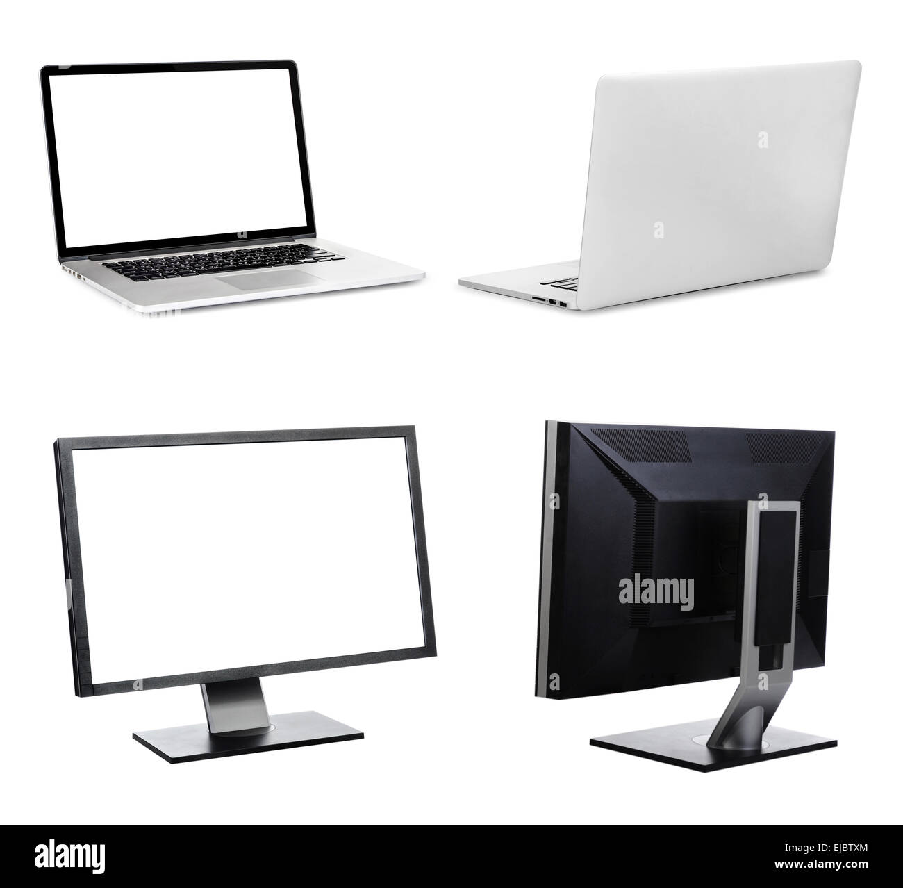 Laptop open back view Cut Out Stock Images & Pictures - Alamy