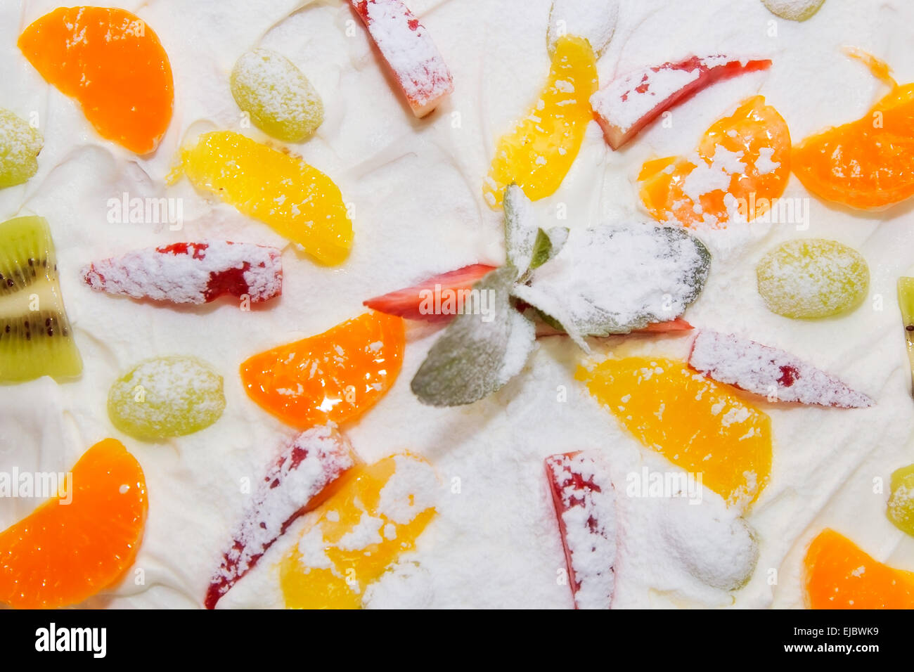 sweet pizza with fruit. Italian food Stock Photo - Alamy