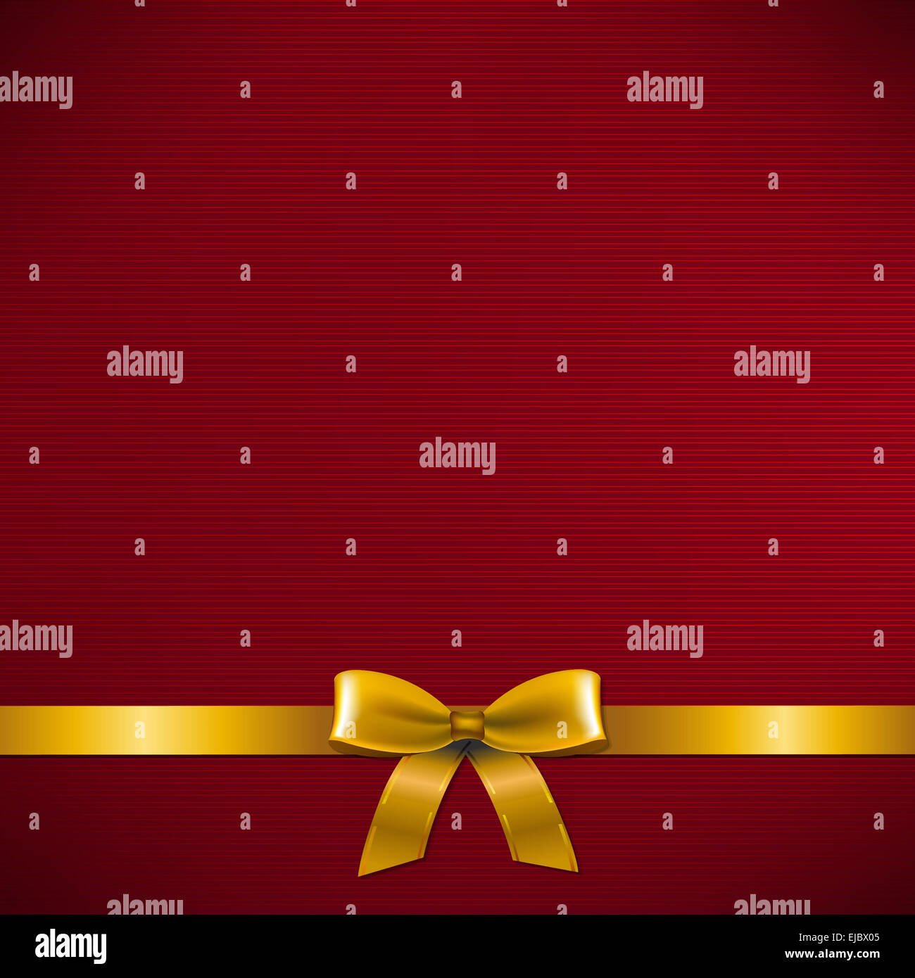 Dark Red Card With Golden Ribbon Stock Photo - Alamy