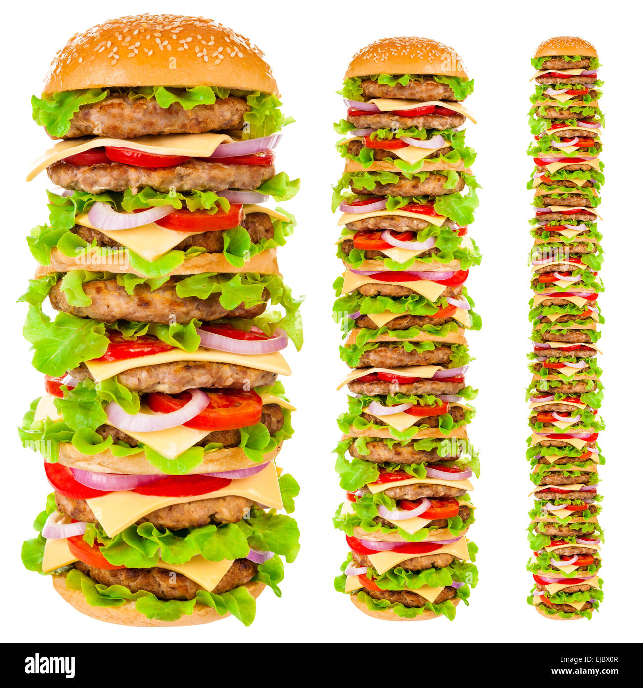 Big hamburger on white background Stock Photo - Alamy