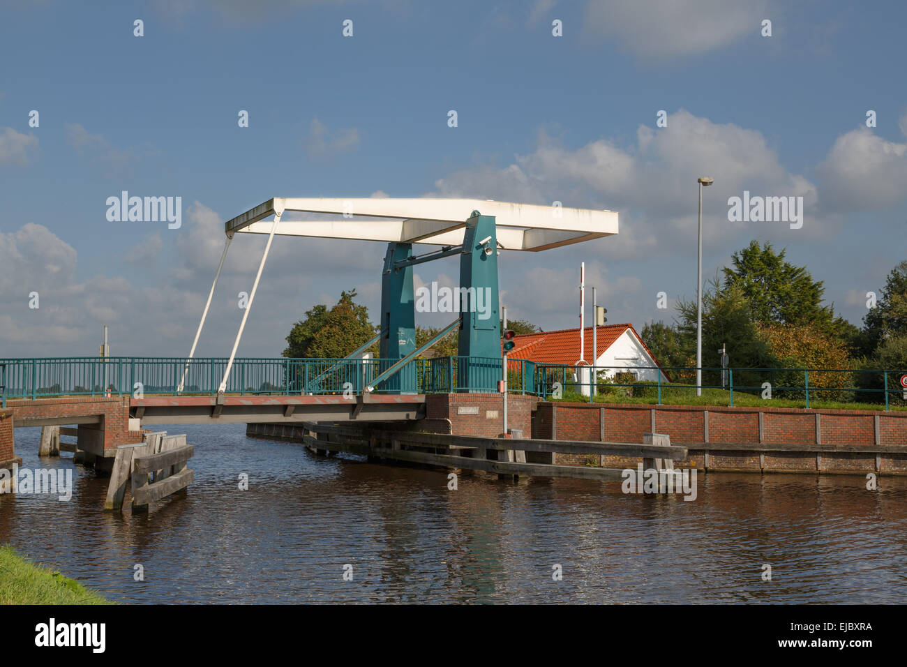 Drawbridge at the Ems-Jade Channel Stock Photo - Alamy