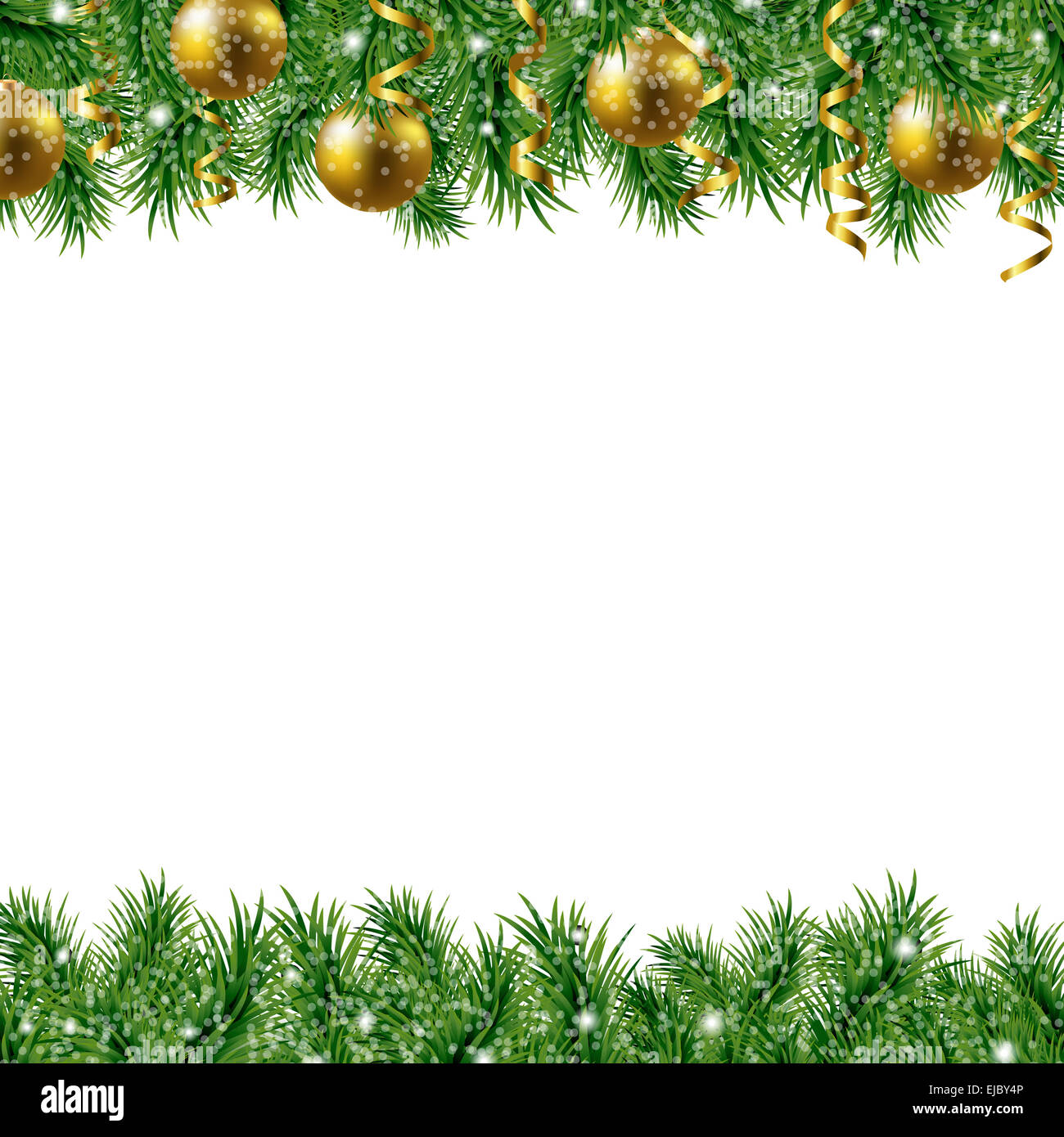 Golden Fir Tree Frame Stock Photo - Alamy