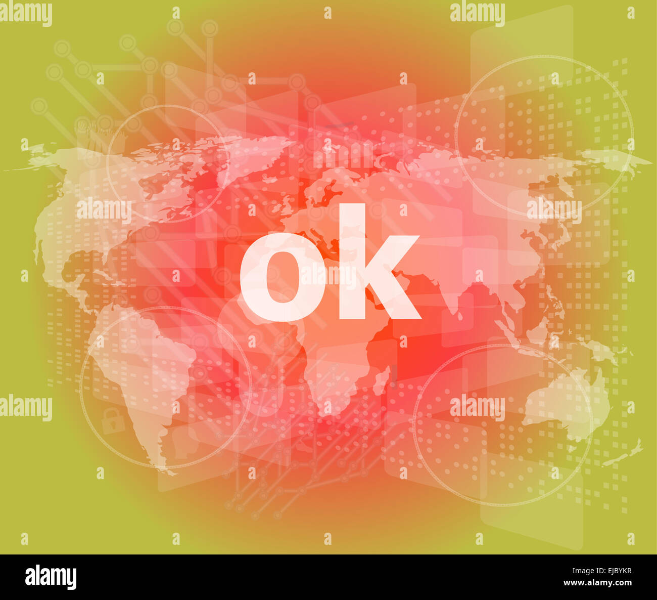 ok text on digital touch screen - social concept Stock Photo - Alamy