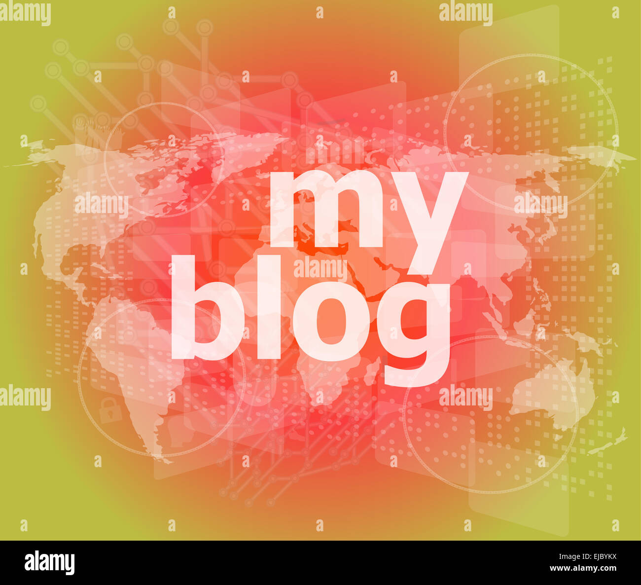 my blog - green digital background - Global internet concept Stock ...