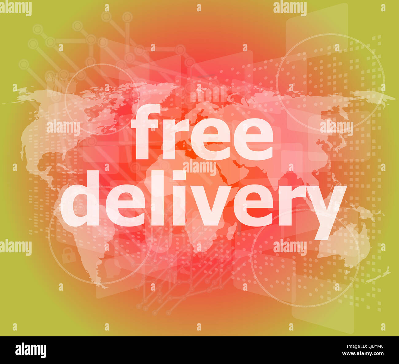 free delivery word on a virtual digital background Stock Photo - Alamy