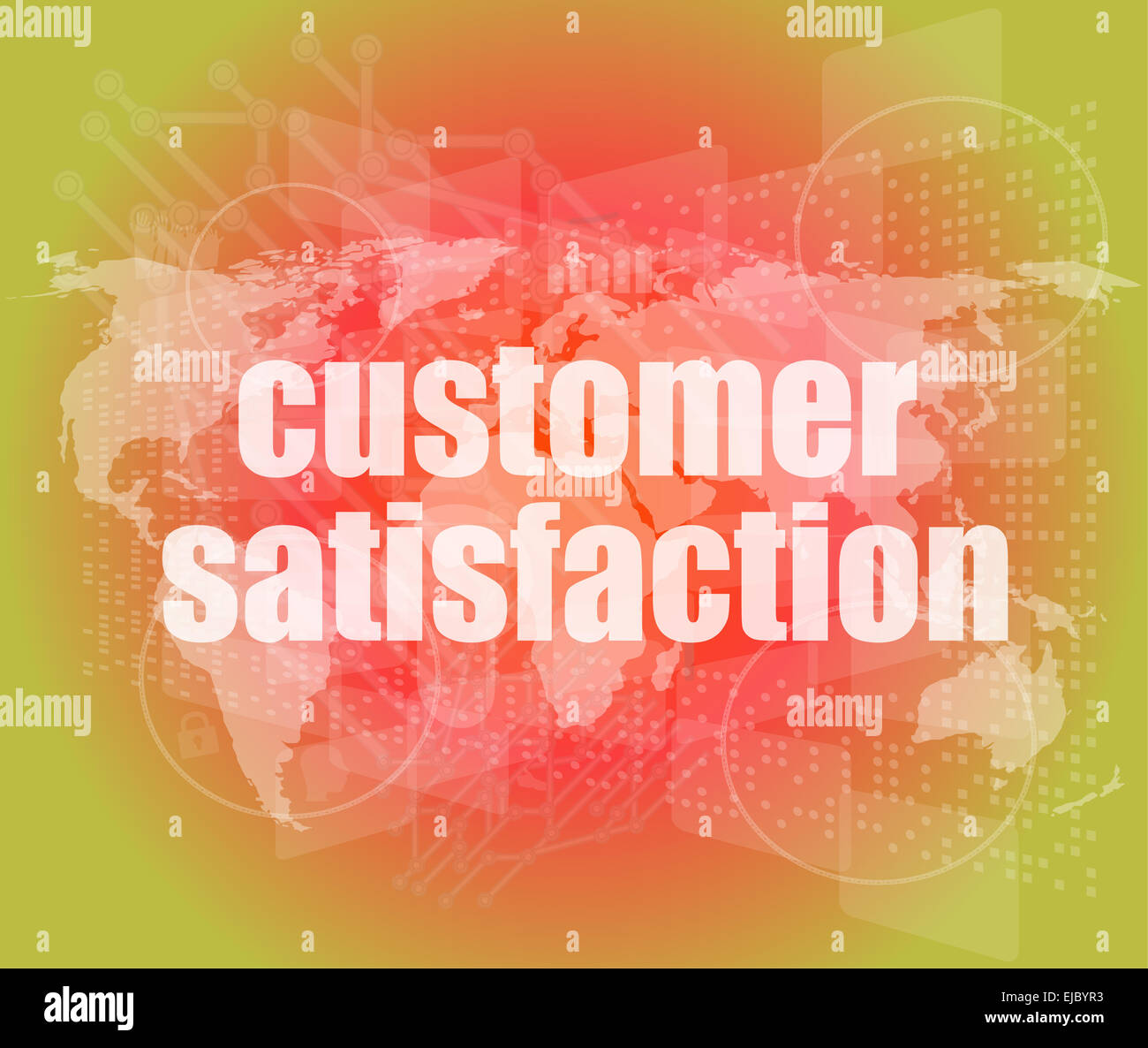 Marketing concept: words customer satisfaction on digital screen Stock ...
