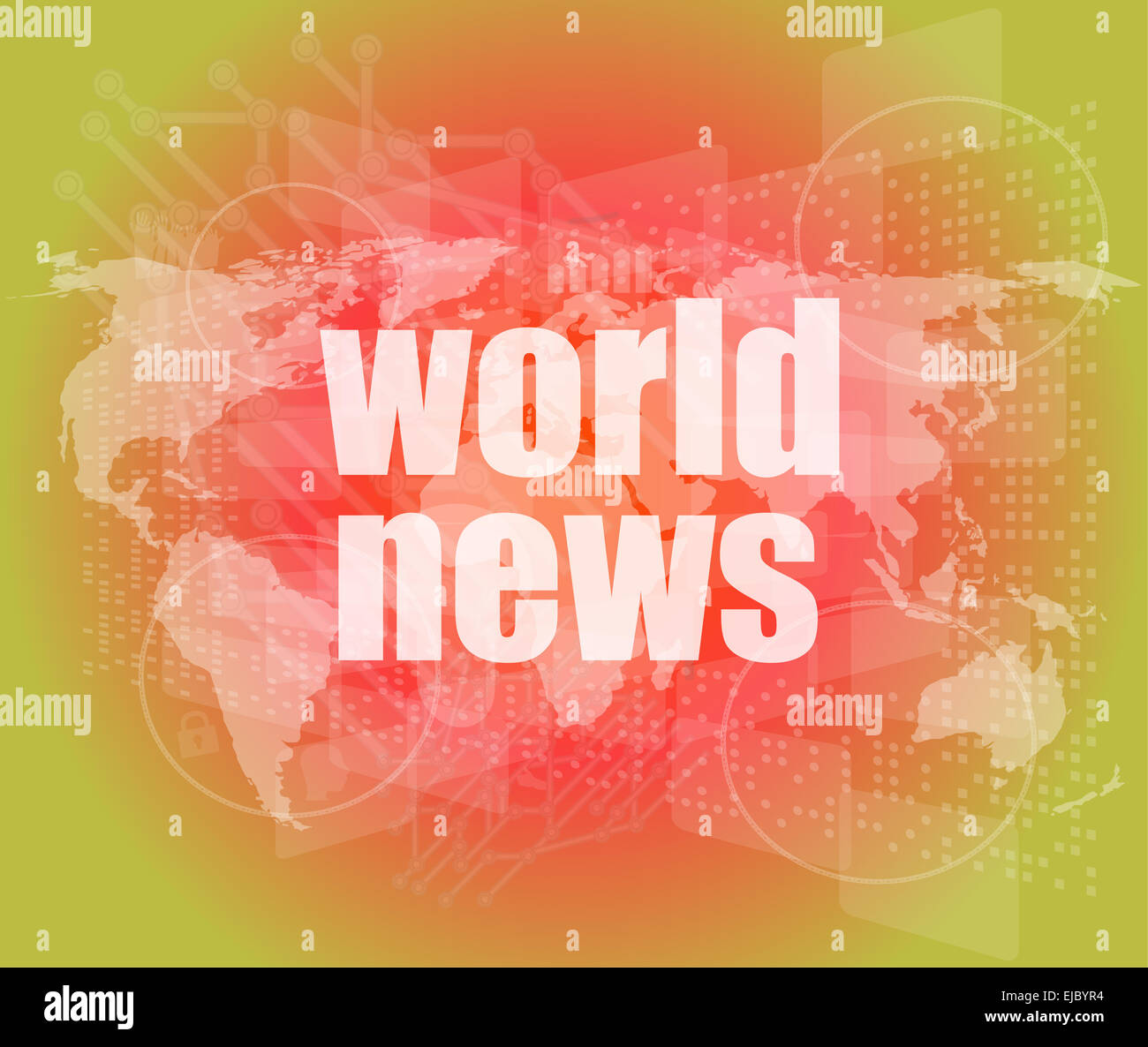 News and press concept: words world news on digital screen Stock Photo ...