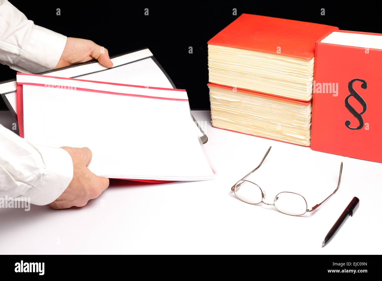 Business man holding documents writing hi-res stock photography and ...