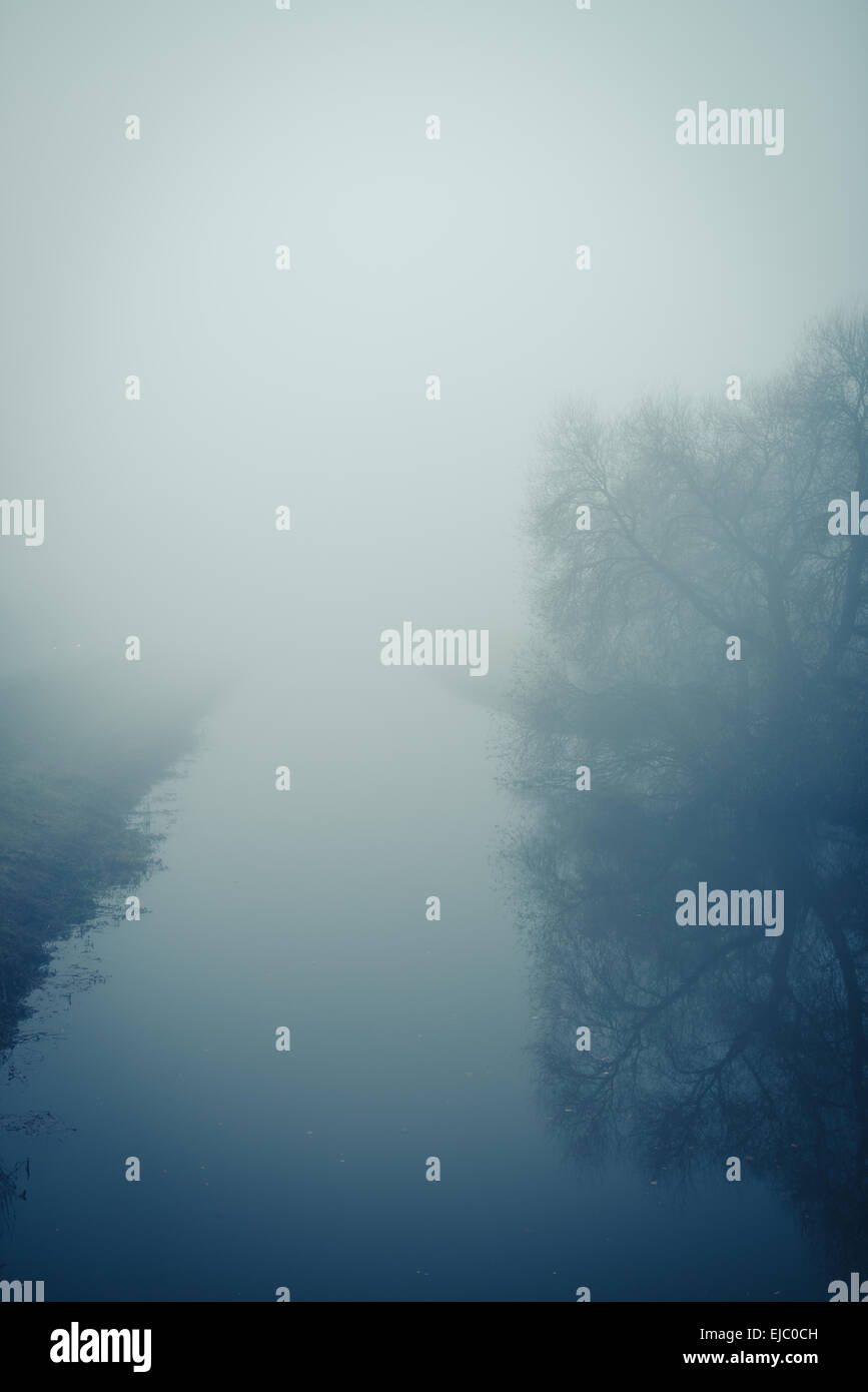 fog at the river Stock Photo - Alamy