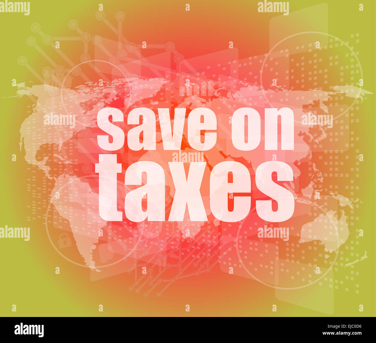 words save on taxes on business digital touch screen, infographics ...